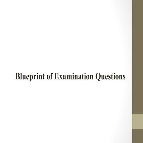Blueprint of exam questions | PDF