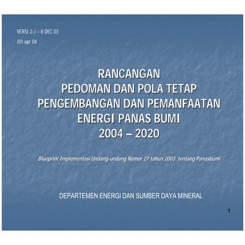 Blue print panas bumi april04 | PDF