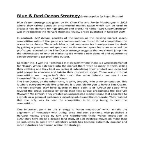 Blue ocean strategy | PDF