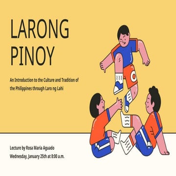 Blue Red Yellow Illustrative PE Filipino Traditional Games Presentation ...