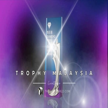 Blue Silver Crystal Trophies at Trophy-World Malaysia | Custom Trophies ...