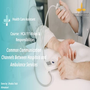 channel communication between hospital and ambulance services | PPTX