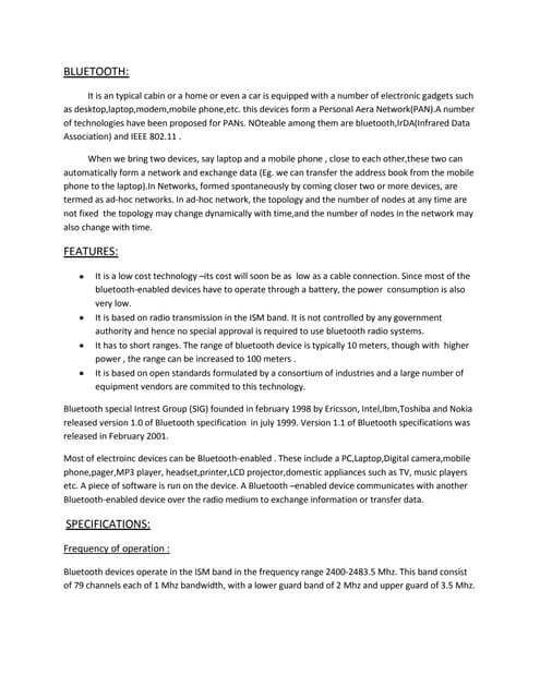 Bluetooth technology presentation | PPT