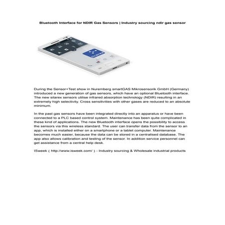 Bluetooth Interface for NDIR Gas Sensors | Industry sourcing ndir gas sensor | DOC | Computing ...