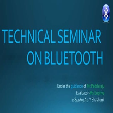 Bluetooth ppt | PPTX