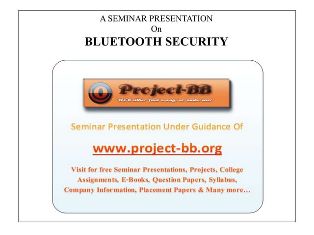 Bluetooth Security Ppt