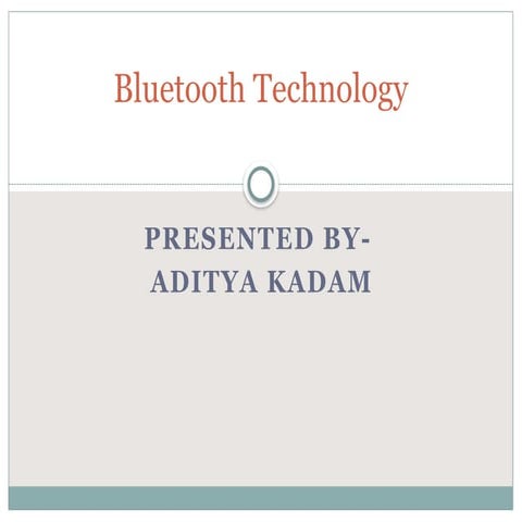 Bluetooth Technology. pptx | PPT