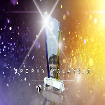 Blue Yellow Crystal Trophies at Trophy-World Malaysia | Custom Trophies ...