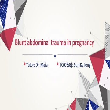 Blunt abdominal trauma in pregnancy 2021 | PDF