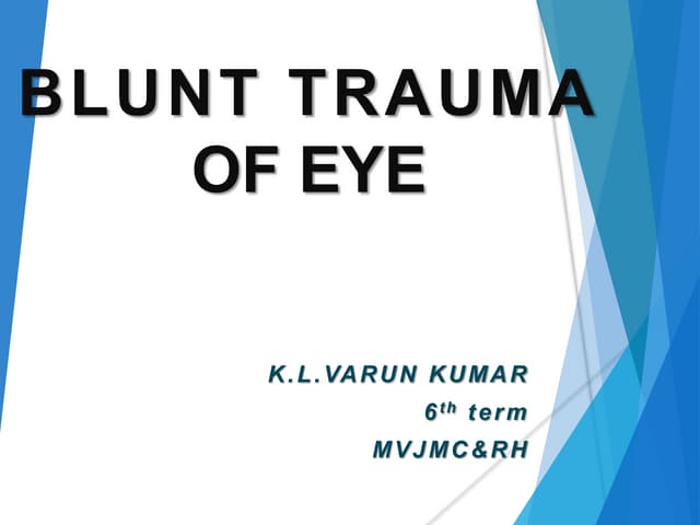 Ocular trauma | PPTX