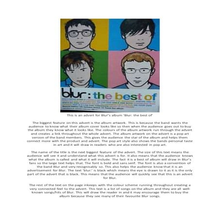 Blur advert analysis | DOCX