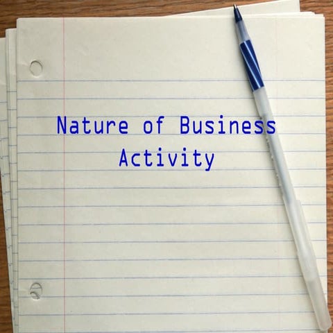 Nature of Business Activity | PPT