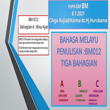 BM 012 Bina AYAT.pptx tahap dua skmt tawau | PPTX