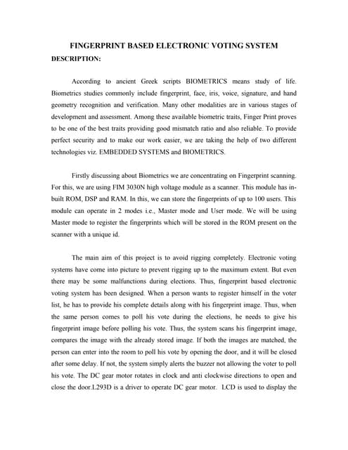 Bm 02 FINGER PRINT BASED BANK LOCKER SYSTEM | DOC