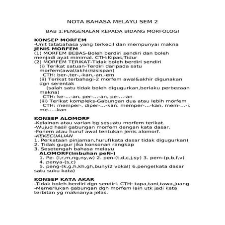 Morfologi bahasa melayu | PDF