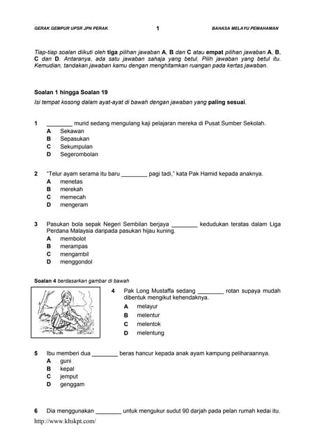 Soalan objektif aneka pilihan | DOCX