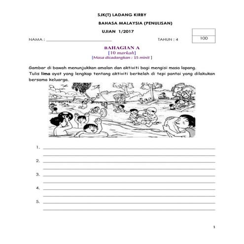 bm 2 thn 4 penulisan kertas soalan BM Tahun 4 | DOC
