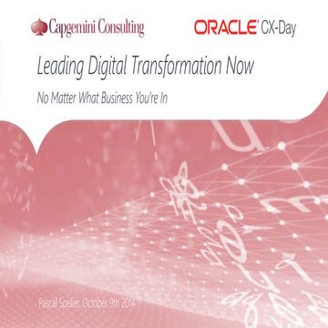 20141009 Presentation Oracle CX Day v1.0 English | PDF