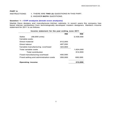 MBA: Accounting for Business Decision Making | PDF