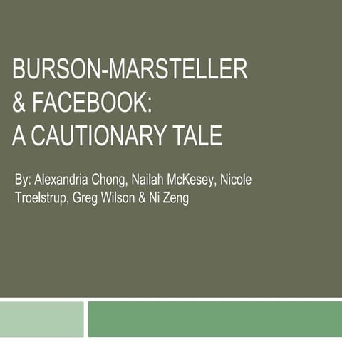 Burson-Marsteller and Facebook: A Public Relations Ethics Case Study | PPTX