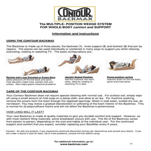 Bm back max instruction sheet 2 | PDF