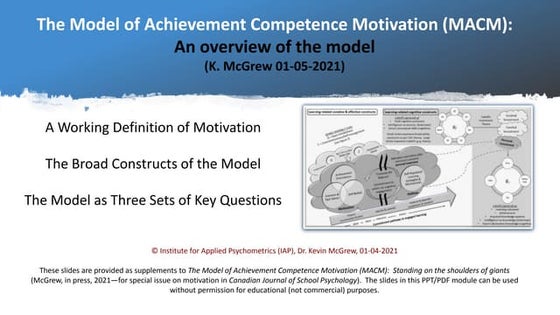 The Model of Achievement Competence Motivation (MACM) Part E: Crossing ...