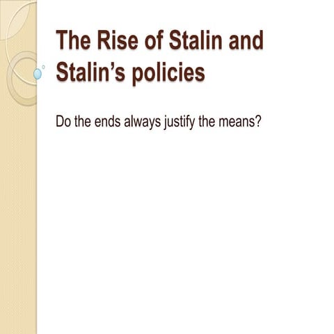 Bmc hist unit 2_authoritarian_regimes_stalin&policies_slideshare | PPTX