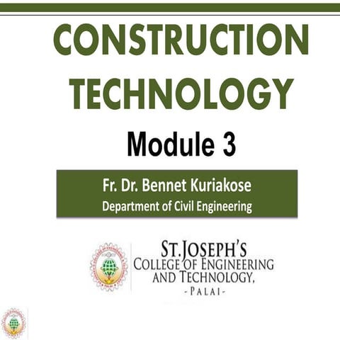 KTU CE 204 Construction Technology - Module 3 | PDF