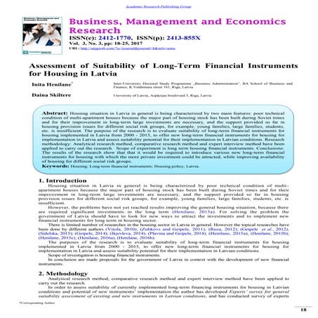 Assessment of Suitability of Long-Term Financial Instruments for ...