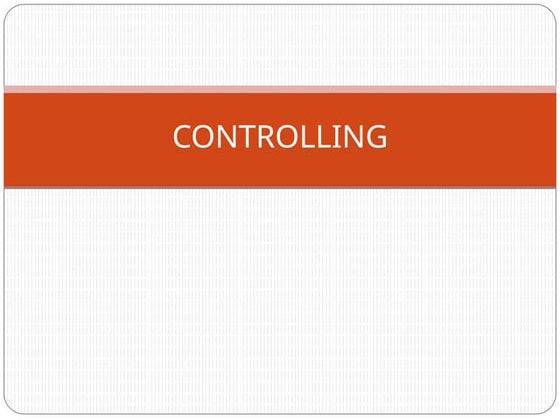 Controlling in management | PPT