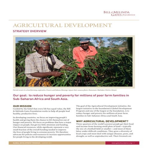 BMGF Agricultural-Development-Strategy-Overview | PDF