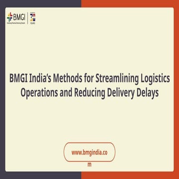 BMGI India’s Methods for Streamlining Logistics Operations and Reducing Delivery Delays.pptx