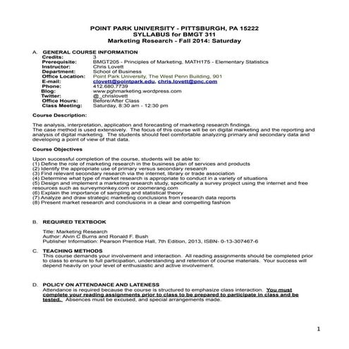 Bmgt 311 lovett fall_2014_sat | PDF