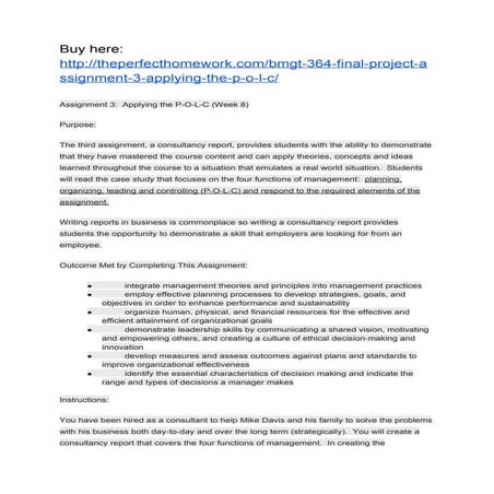 BMGT 364 FINAL PROJECT ASSIGNMENT 3 APPLYING THE P-O-L-C | PDF