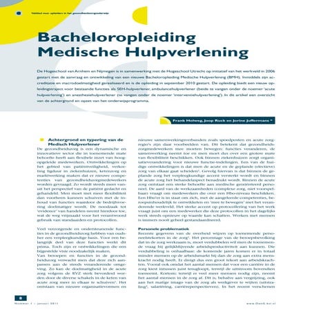 Beroepsprofiel zorgkundige | PDF