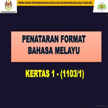 PENGENALAN FORMAT SPM BM KERTAS 1 TAHUN 2025/26 | PDF