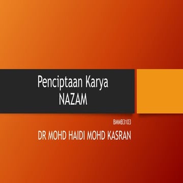 Pendidikan Sastera Melayu Tradisional - Nazam | PPTX