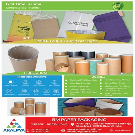 FIBER AND PAPER DRUMS By B M Paper Packaging | PDF