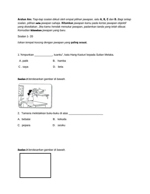 Penilaian Sumatif Bahasa Melayu Tahun 6 | PDF