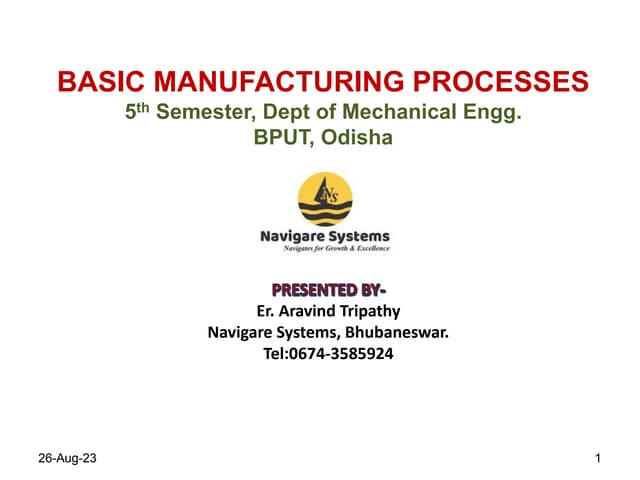Lecture 1 manufacturing processes | PDF