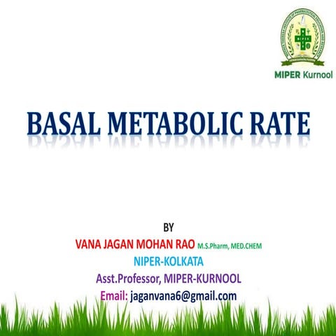 Basal metabolic rate (BMR)- Factors affecting BMR, measurement and clinical significance | PDF