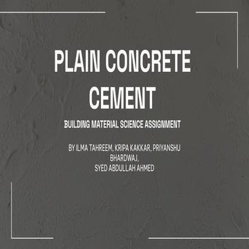 Plain Cement Concrete-Building Material Science | PPT