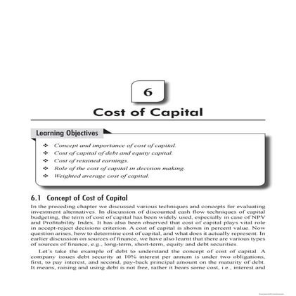 Cost of Capital Chapter of Financial Management | PDF