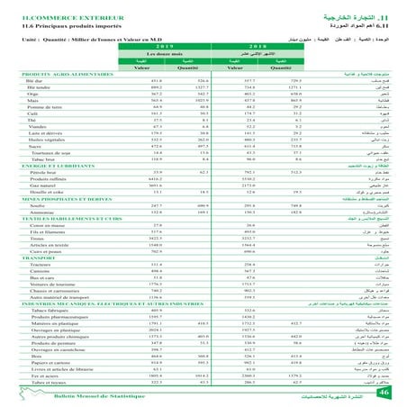 Principaux produits importés par la Tunisie en 2019 | PDF