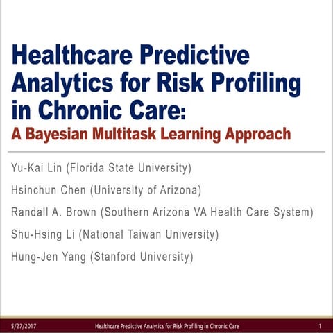 Healthcare Predicitive Analytics for Risk Profiling in Chronic Care: A ...