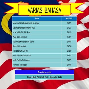 Variasi bahasa | PPTX