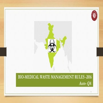 Bio Medical Waste rules 2016 PPT | PDF