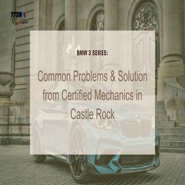 BMW 3 Series Common Problems & Solution From Certified Mechanics in ...