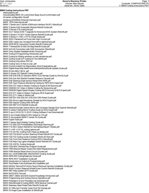 F30_Coding_Reference_Guide_v1.7.pdf | Auto Type | Automotive