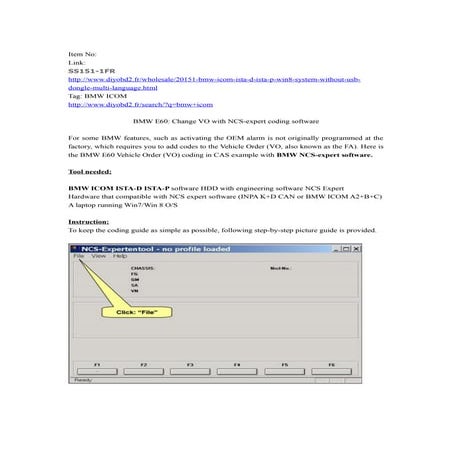 Bmw e60 change vo with ncs expert coding software | DOC